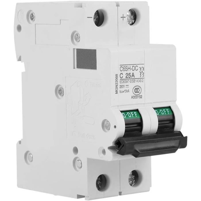 Disjoncteur miniature, disjoncteur miniature CC basse tension 2P 250V pour système de réseau de ...
