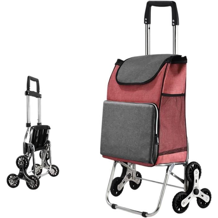 Chariot De Courses Pliable 50 L Chariot Monte Escalier Capacité 50 Kg ...