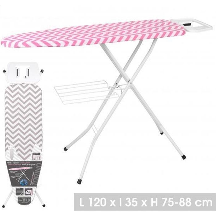 Table à repasser Pliable TORINO 120 x 35 x H. 75 - 88 cm - Cdiscount Maison