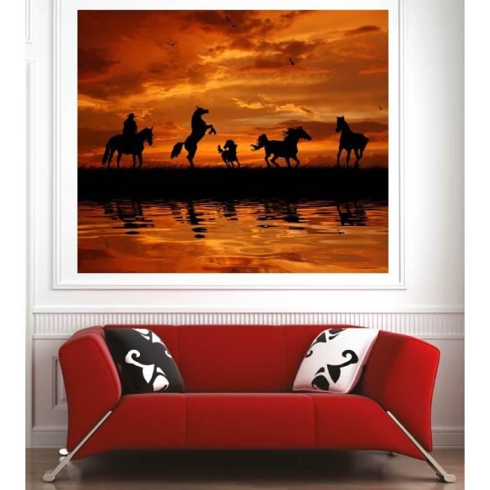 Affiche poster chevaux cavaliers - dimensions affiches:106x70cm ...