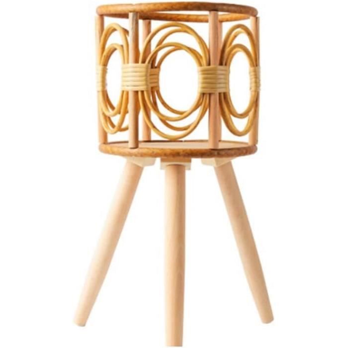 Support Pour Plantes D'Intérieur En Rotin - En Paille Tissée - Support ...