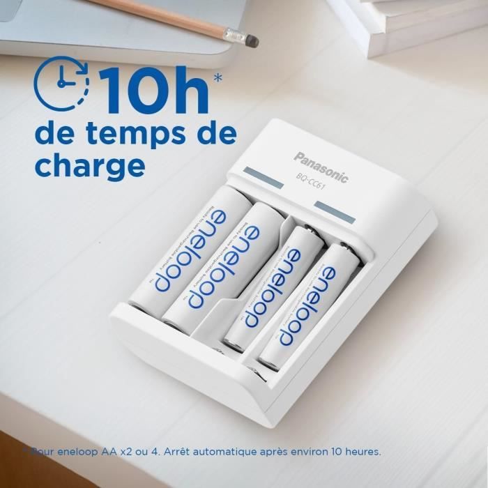 Chargeur Panasonic eneloop Basic USB,pour 2 ou 4 Piles Ni-MH AA/AAA ...