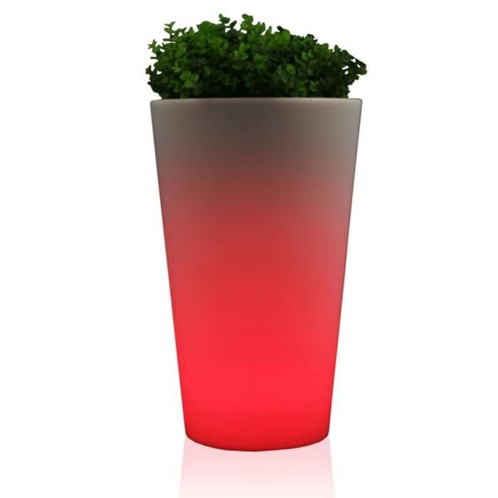 Eurotrail Lampe-pot de fleurs rond rechargeable à LED 38 cm 441440 ...