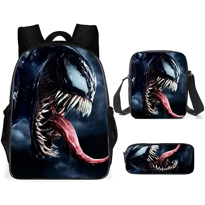 Lot de 3 Mavel Venom 3D Impression Sac à Dos, Sac à bandoulière et ...