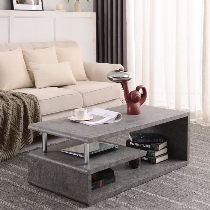 Table basse - KEEN SO - Moderne - MDF - Finition brillante - LED ...