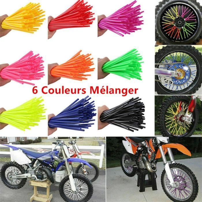 72 Pièces Couvres Rayons de Vélo Spoke Skins Jantes à Rayons Jantes ...