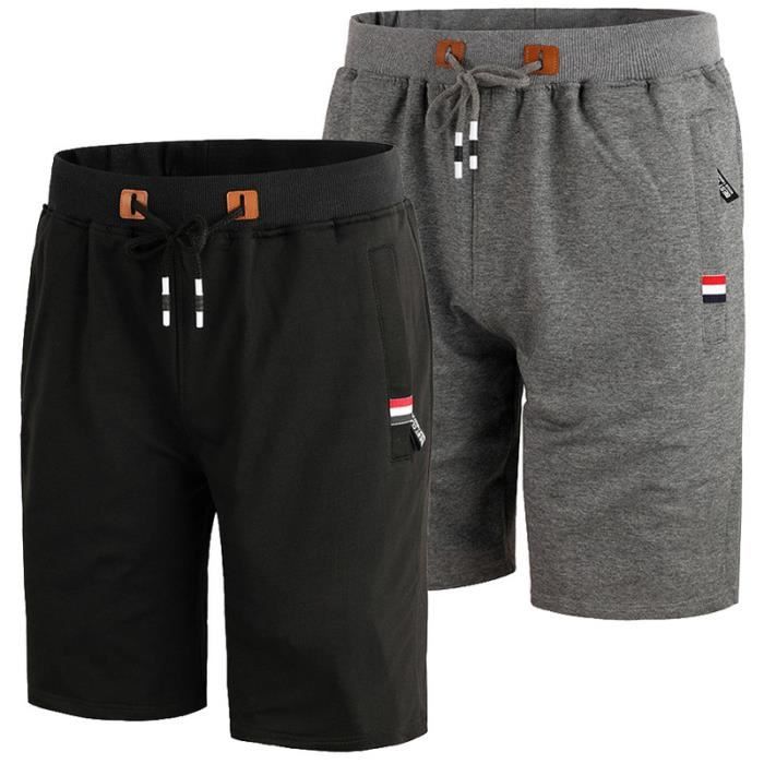 Short Homme Lot de 2 Été Short Sport Homme Avec Cordon De Serrage ...
