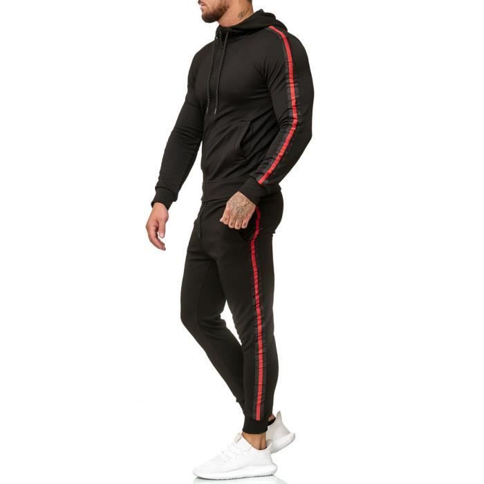 Survêtement jogging pour homme - RD1004 - Noir - Manches longues ...