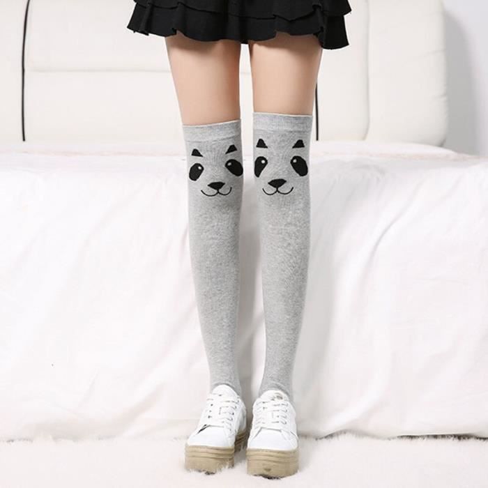 Bas imprimé Animal pour femmes - Type Gray - Blanc - Panda - Collants ...