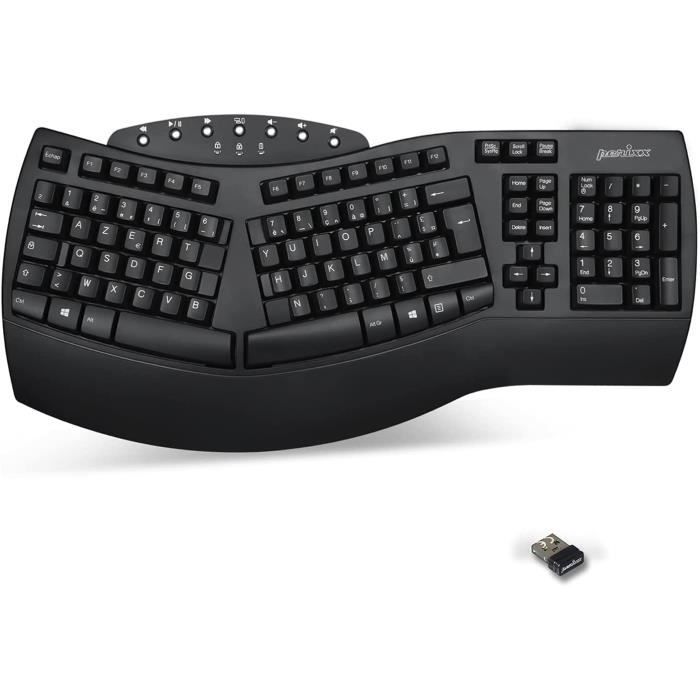 Perixx PERIBOARD-612, Grand Clavier Ergonomique sans Fil, Connexion 2 ...