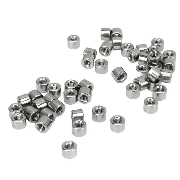 Qiilu Écrou d'accouplement rond M4 50 pièces écrou d'accouplement rond ...