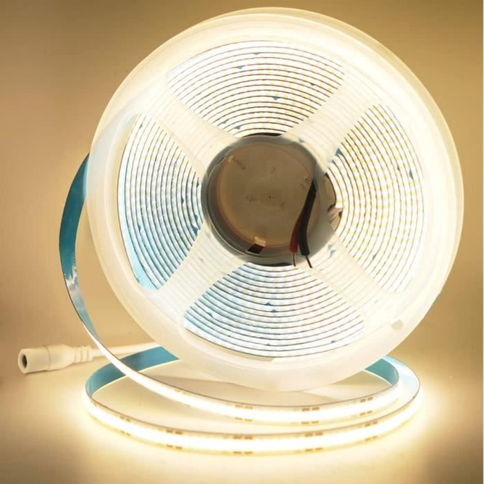10M Bande Led Cob Blanc Chaud 3000K 24V Led Cob (Sans Alimentation ...