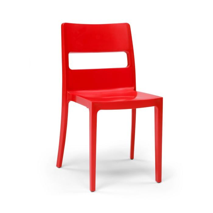 6 Chaises rouges design - SAI - Lot de 6 - déco - Cdiscount Maison