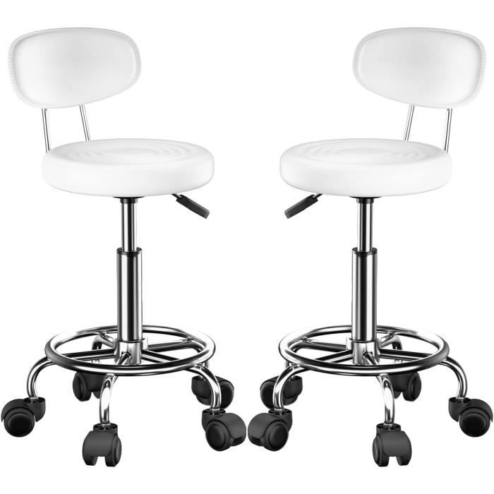 Tabourets de Bar Réglables en Hauteur avec Dossier Rembourré - TRAHOO ...