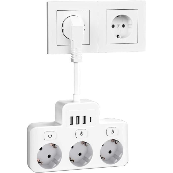Multiprise 3 Prises Avec Interrupteur, Multiprise Avec Usb, Adaptateur ...