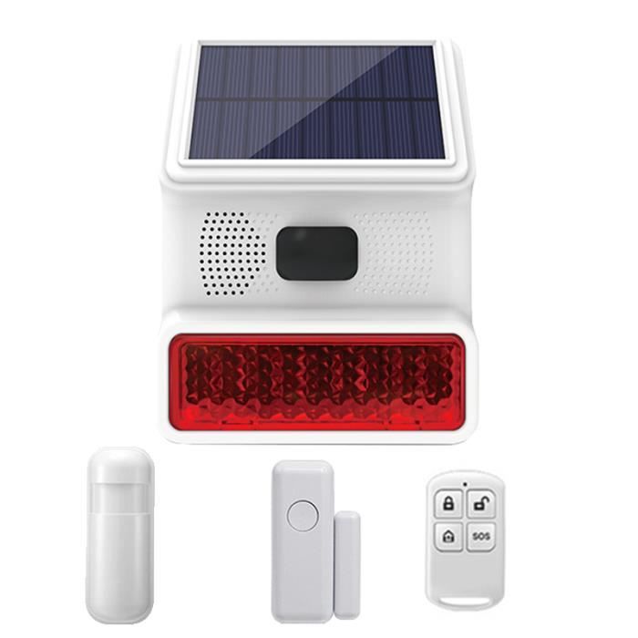 Set B 433MHz sans fil Flash lumineux stroboscopique extérieur solaire ...