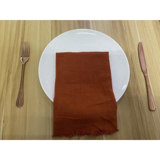 SERVIETTE DE TABLE,34 Terracotta--serviettes de table en gaze de coton ...