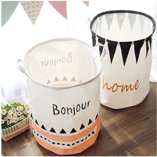 "Lot de 2 paniers à linge - Pliable - 40 x 50 cm " - Cdiscount Maison
