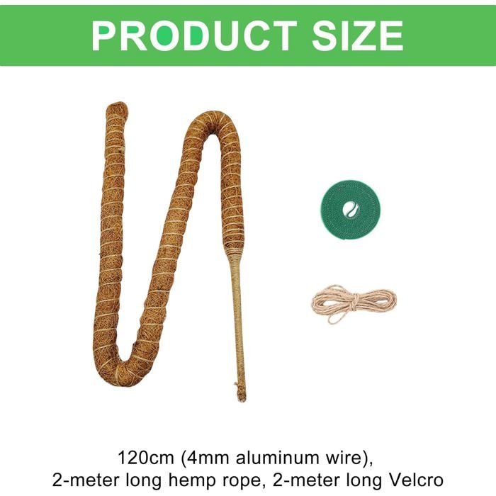 120cm Tuteur Monstera - Tuteur Plante Grimpante - Tuteur Coco Flexible ...