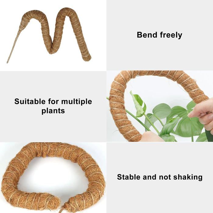120cm Tuteur Monstera - Tuteur Plante Grimpante - Tuteur Coco Flexible ...