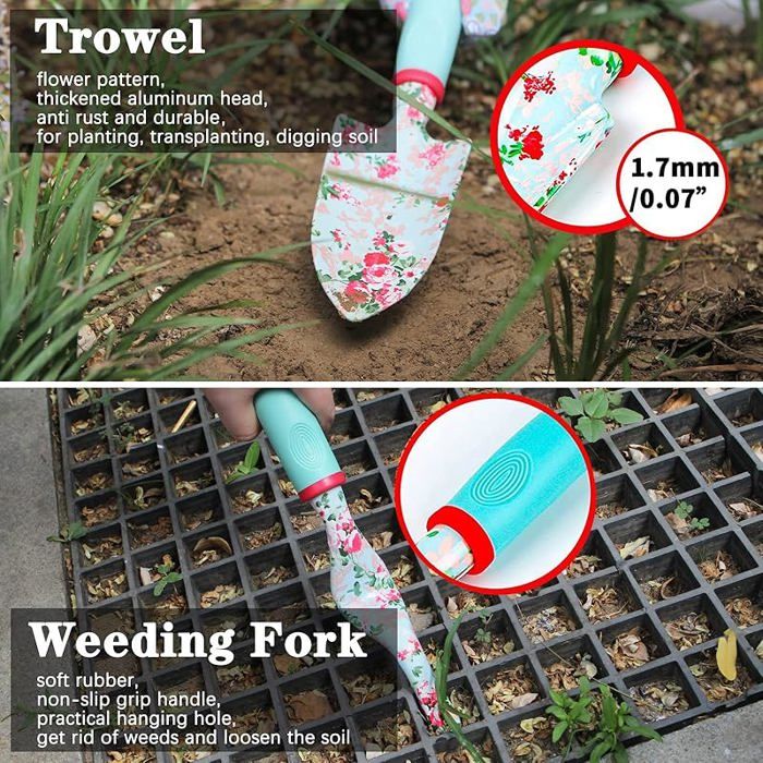 Gardening Tools Set 16 Piece Floral Gardening Hand Tool Gifts Gardening ...