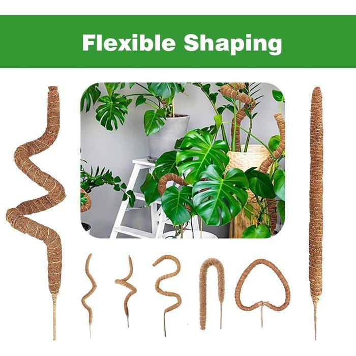 120cm Tuteur Monstera - Tuteur Plante Grimpante - Tuteur Coco Flexible ...