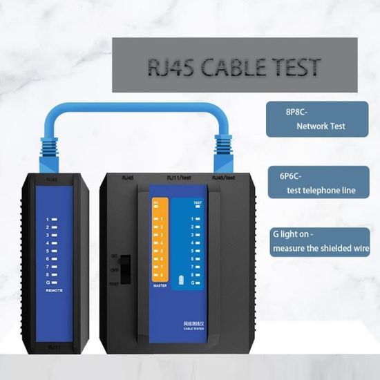 Testeur multi-réseaux, TEST de câbles RJ45, 3 ports RJ45 + 1port rj11 ...