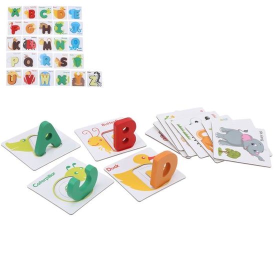 FYDUN Cartes alphabets Jeu de Cartes d'Alphabets Carte d'Animaux de ...