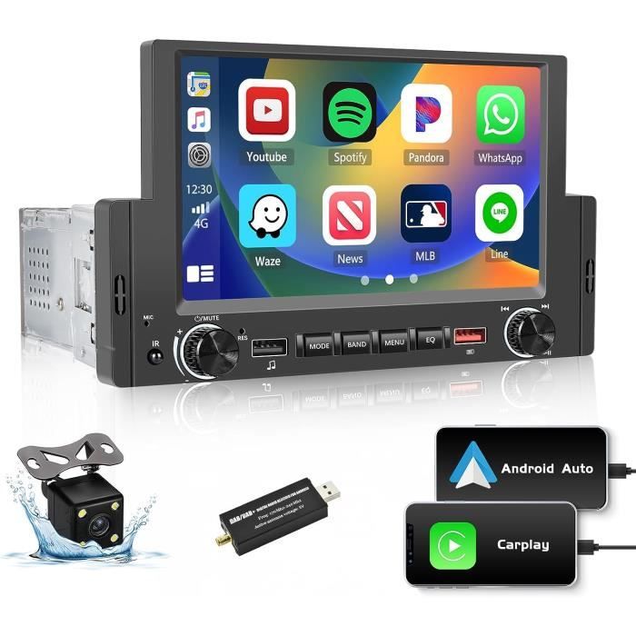 Dab-Dab+ Autoradio 1 Din avec Carplay Android Auto Mirror Link Ecran ...