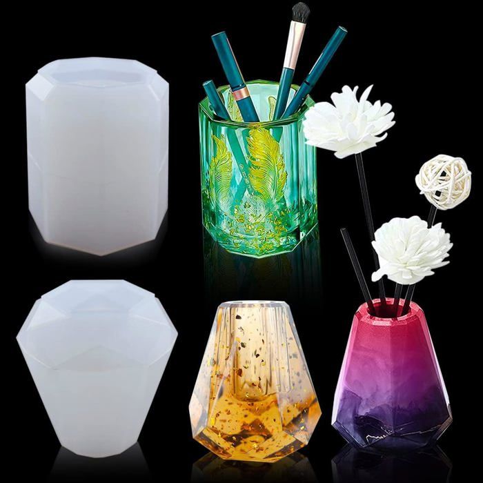 Moule Boite Resine Moulle Silicone Resine Epoxy Vase Moules Pot De ...