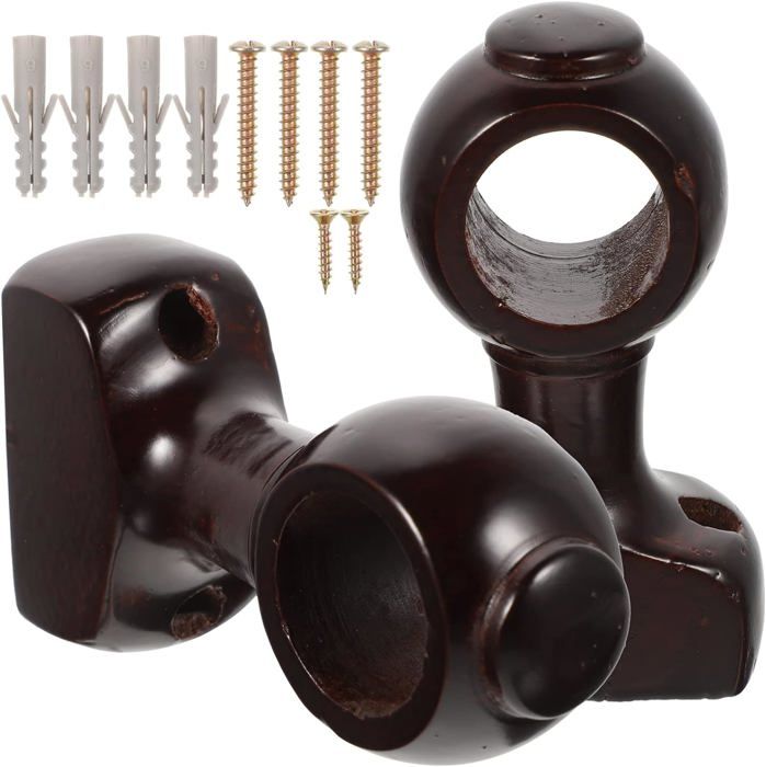Lot De 2 Supports De Tringle Rideaux En Bois Pour Tringle Rideaux - Support De Tringle Rideaux ...