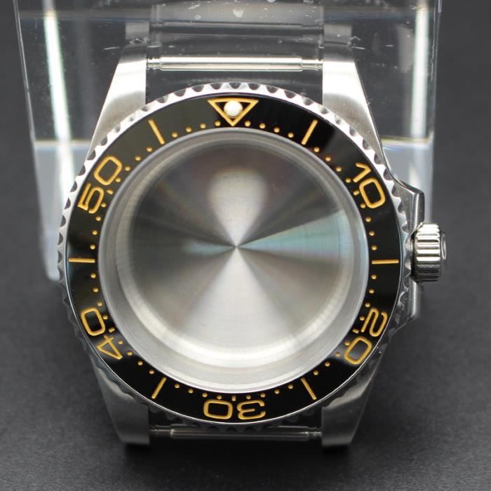 Seiko nh35 nh36 - Noir et or 4 - Montre pour homme, boîtier de 40mm, verre saphir en acier ...