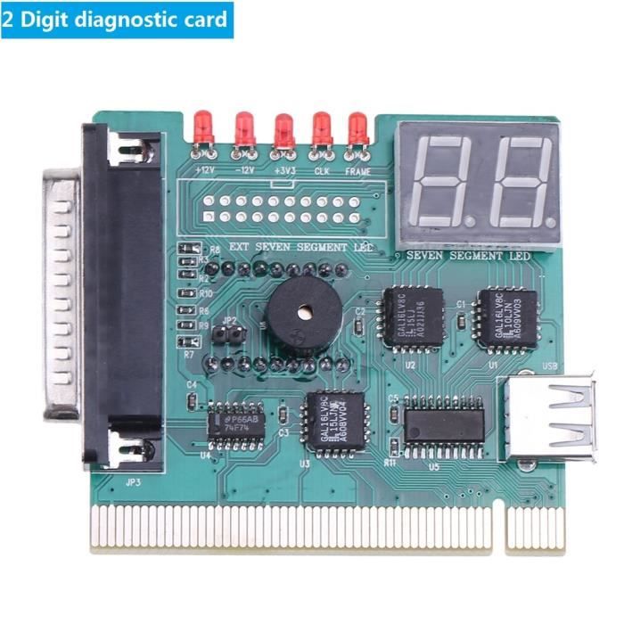 WHITE - Carte mère de Diagnostic pour PC mian, analyseur de PC à 4 chiffres, indicateur de Post ...