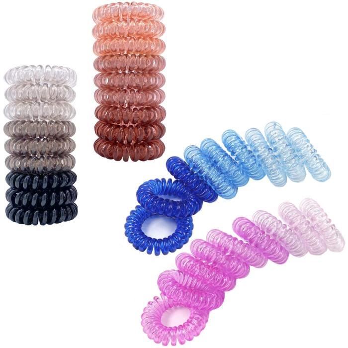 Lot de 36 élastiques à cheveux en spirale, cordon de téléphone ...