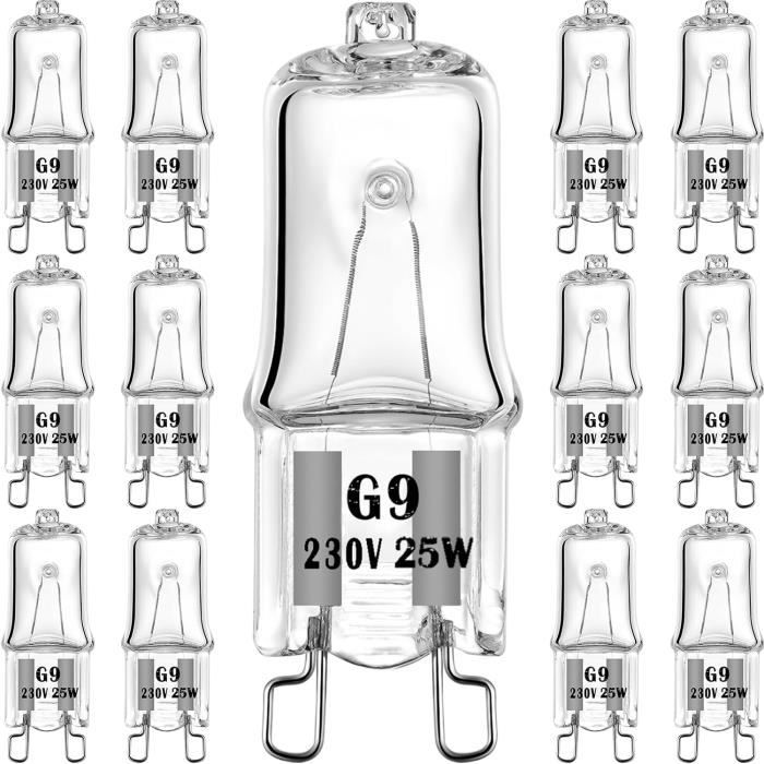 Ampoules halogènes G9 25W 230V 350lm 2700K à intensité variable Blanc chaud(Lot de.[Z1660 ...