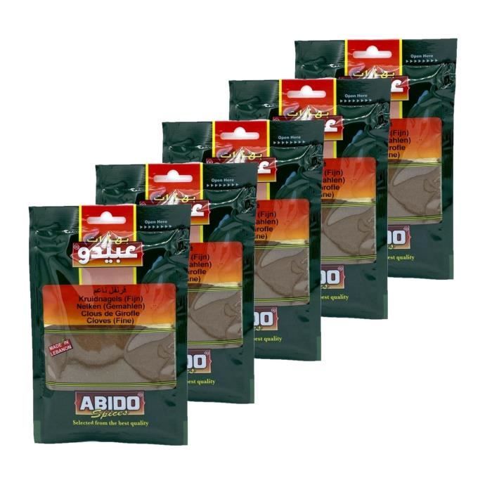 Lot 5x Clou de girofle moulu - Abido - sachet 50g - Cdiscount Au quotidien
