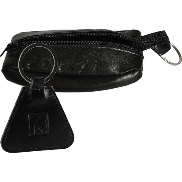 TK - Porte-Monnaie Homme - Cuir véritable - Noir - pour Poches Pantalon ...