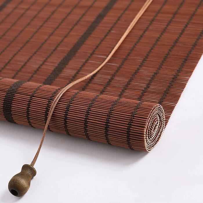 Stores à Enroulement en Bambou Carbonisé,Rideau Occultant en Bambou ...