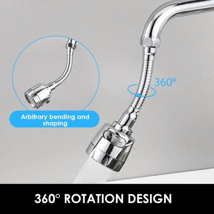 Accessoires robinet de cuisine - Barboteur rotatif 360° - Economie d'eau - Gris - Cdiscount ...