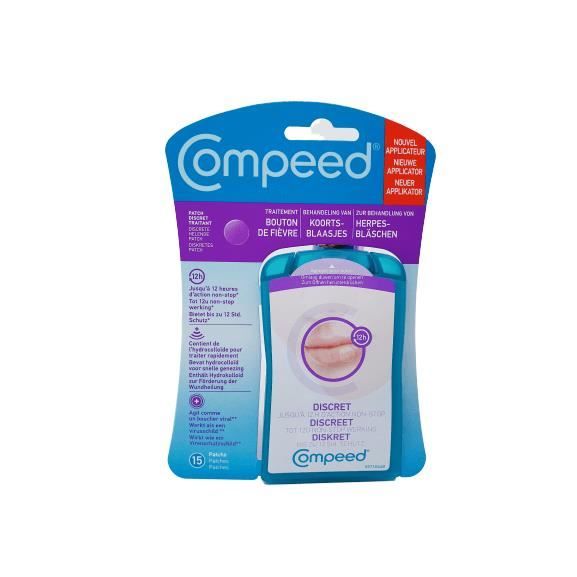 Patchs - COMPEED - Bouton de Fièvre - 15 unités - Hypoallergénique - Invisible - Soulagement 12h ...