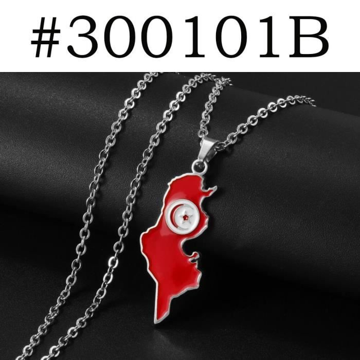 Chaine De Cou Vendue Seule CRAZE H2EWQ Anniyo tunisie carte drapeau ...