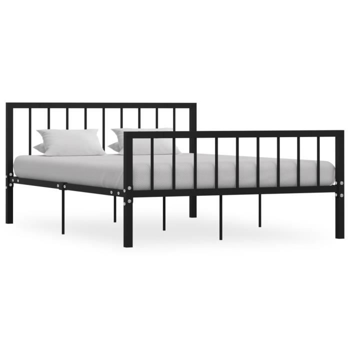 Lit Double Adulte 140x200cm | Structure de lit en métal 2 Places | Tête ...