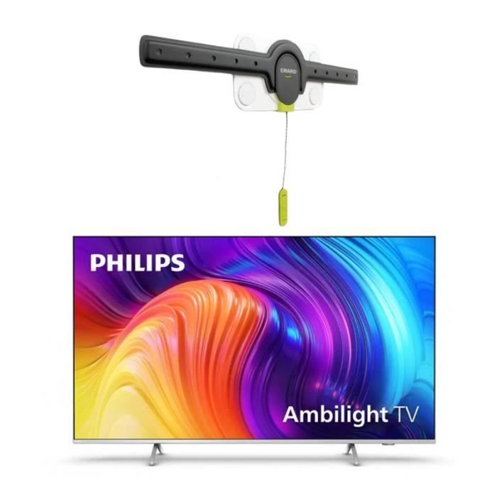 PACK PHILIPS TV LED 50" 126cm Téléviseur 4K UHD + ERARD Support TV ...