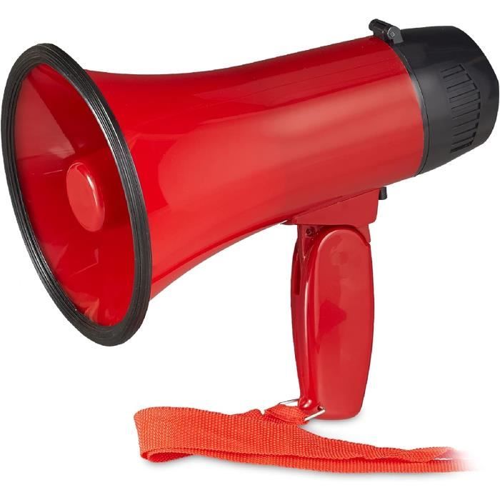 Mégaphone avec son oléophobe - Relaxdays - SSS - Rouge - Filaire ...