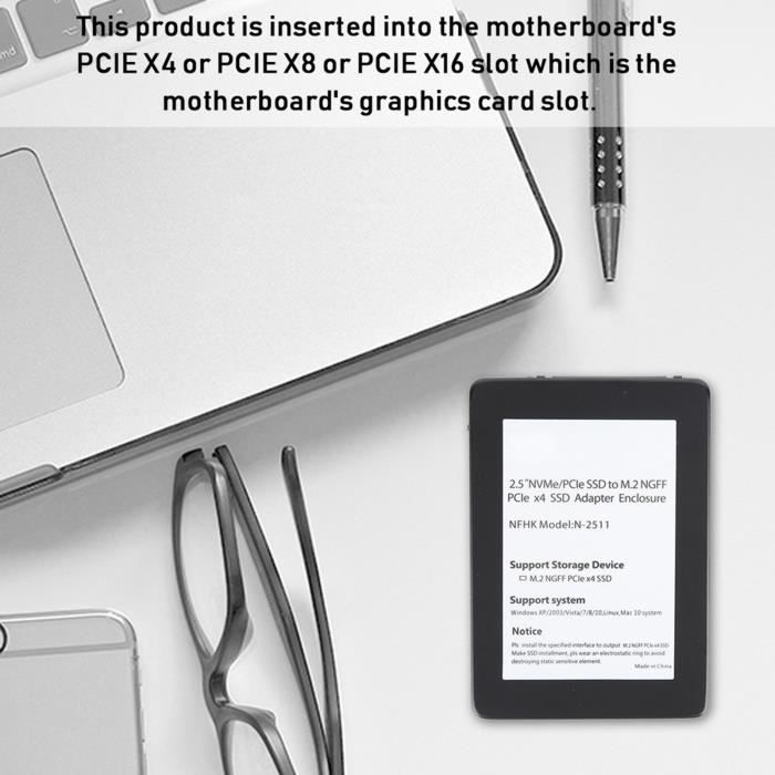 Tbest Carte Adaptateur SSD Riser M.2 PCIE x4 vers U.2 SFF‑8639 pour 2.5 ...