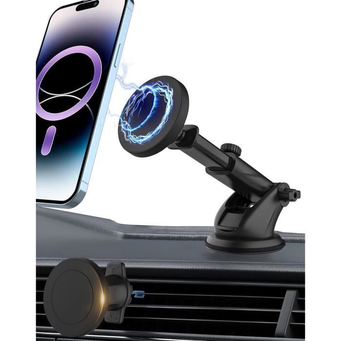 Support Telephone Voiture Aimanté [2 Pack], Tableau De Bord Pare-Brise ...
