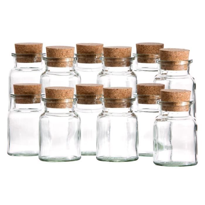 Mambocat set de 12 pots à épices | Capacité 150 ml | pot en verre ...