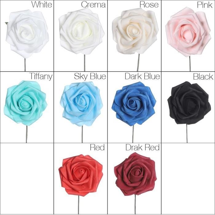 Lot De 25 Rose Artificielles Fleurs Fausse Roses Faux Mousse Réalistes ...