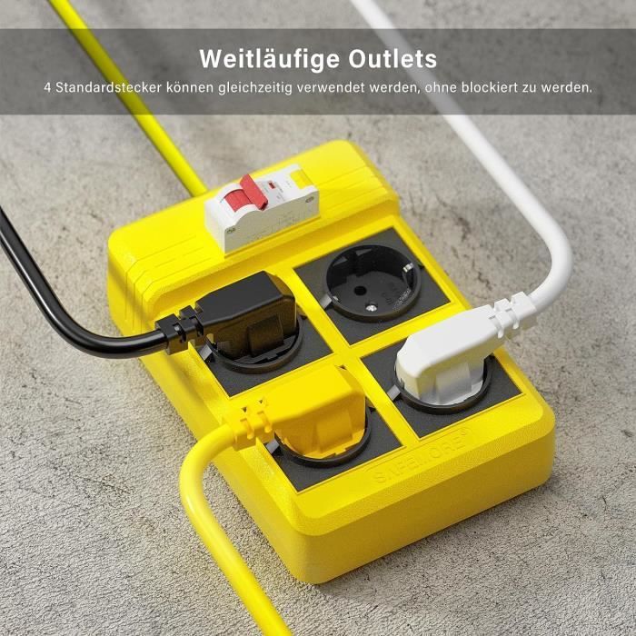 Rcd Bloc Multiprise Avec 4 Prises, Disjoncteur Différentiel Avec Câble ...