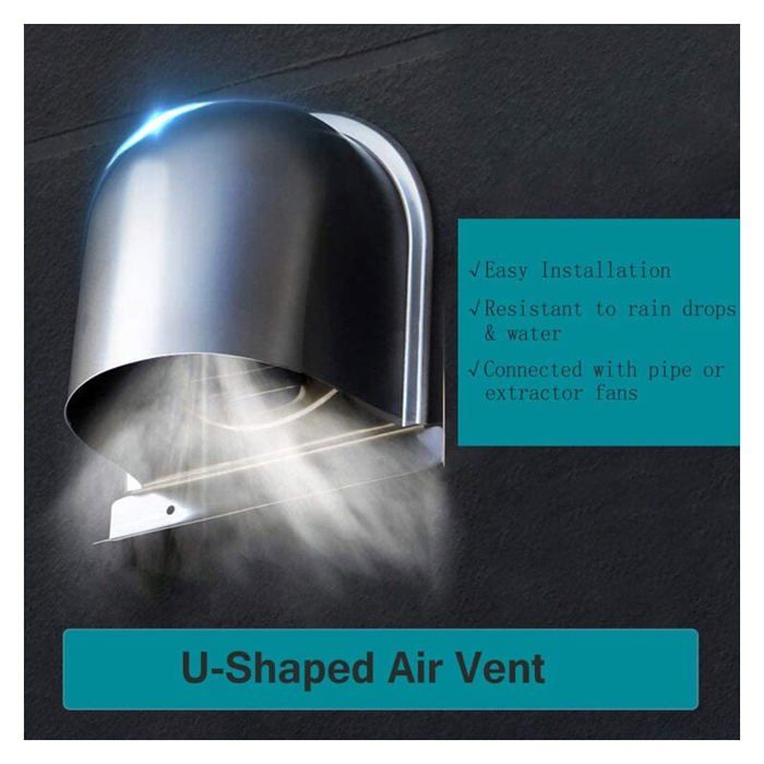 Grille ventilation inox 100mm, anti-insectes, lamelles 45°, cuisine ...